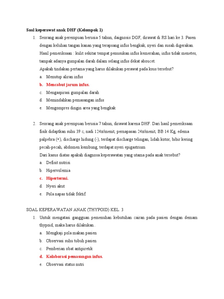 SOAL Kep Anak Ns Rini | PDF