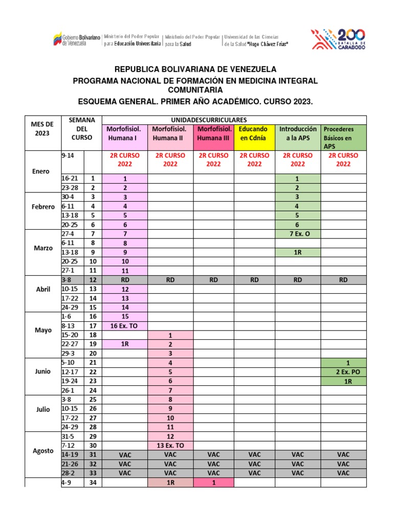 Esquema General MIC, Todos Los Años Académicos (1ro, 2do, 3ro, 4to, 5to, 6to), Curso 2023 | PDF