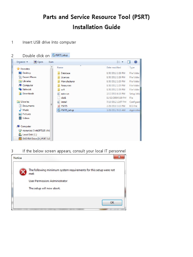 Off-Line PSRT Installation Instructions USB - 012020 | PDF | Installation (Computer Programs ...