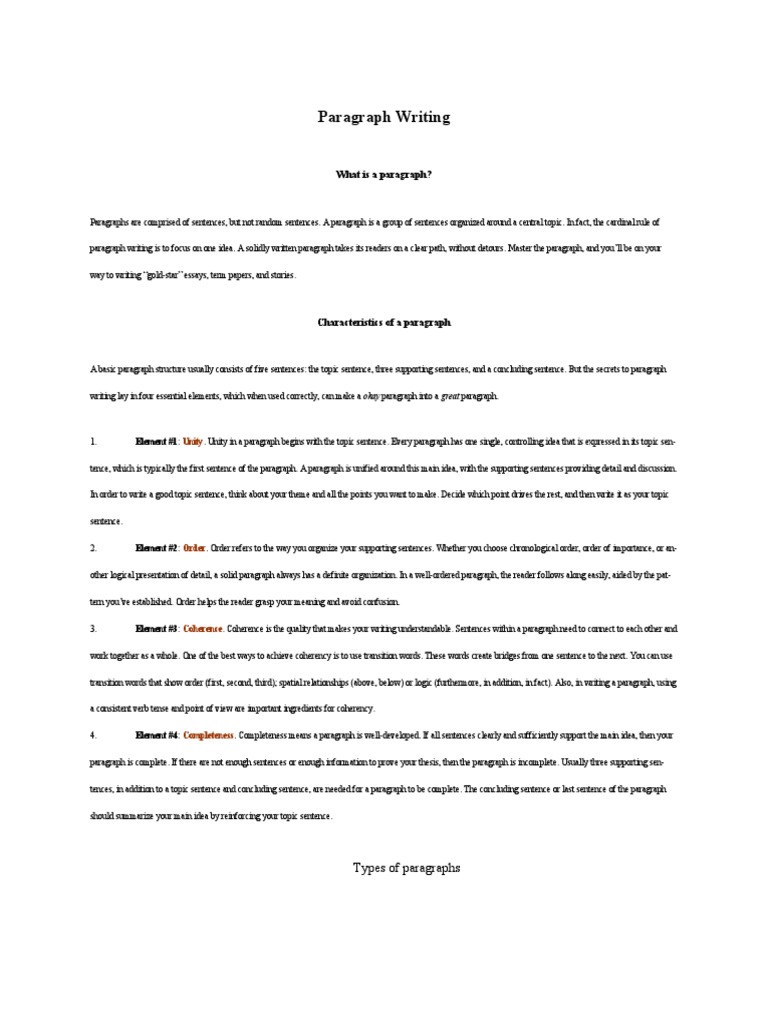 Paragraph Writing | Download Free PDF | Essays | Paragraph