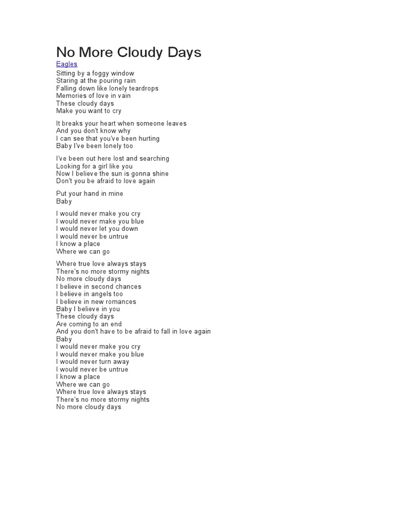 No More Cloudy Days | PDF