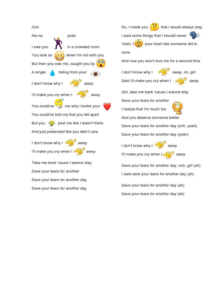 Save Your Tears | PDF