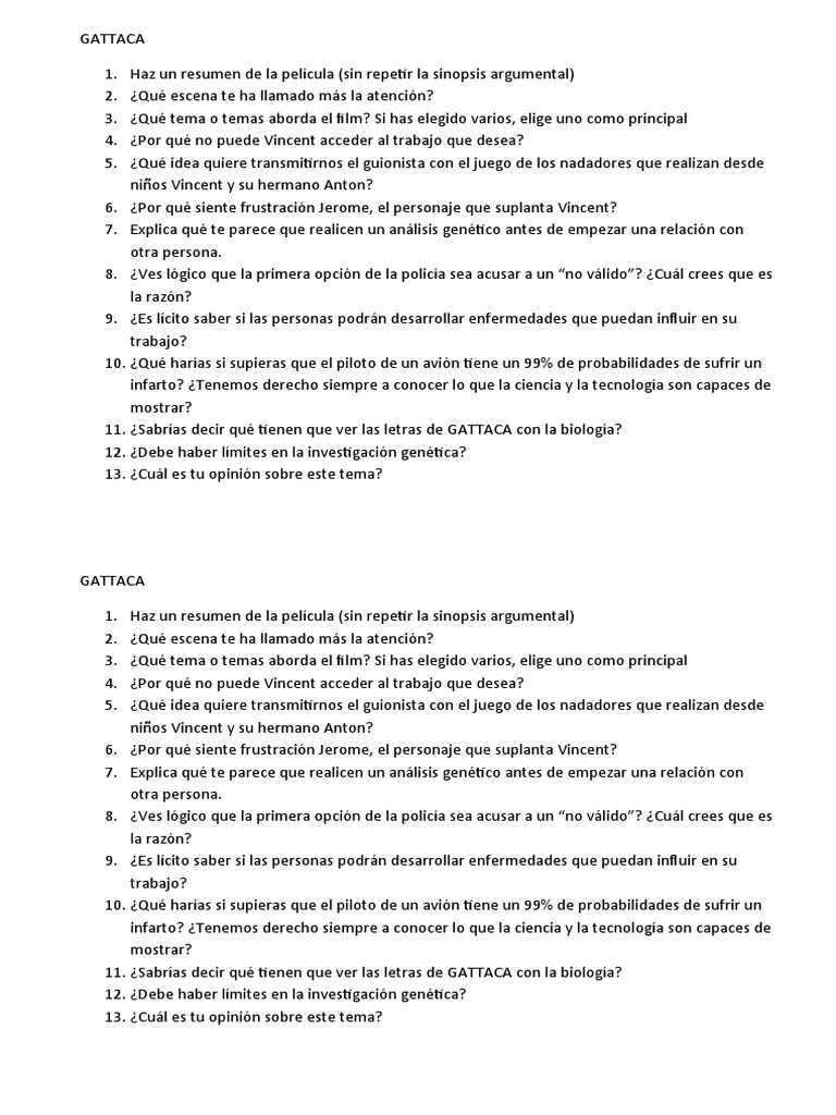 GATTACA | PDF