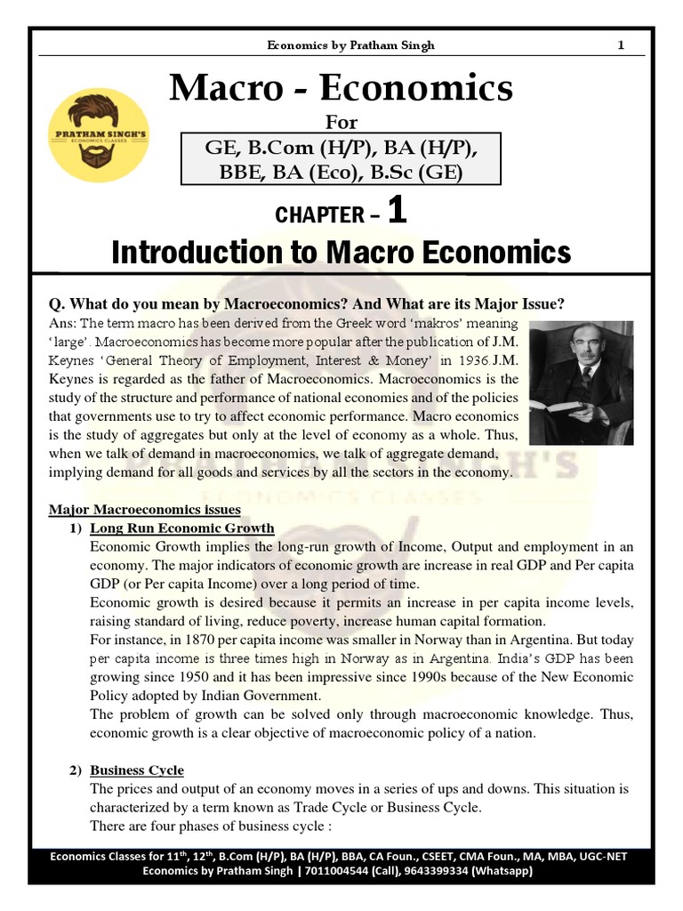 Ch-1 Introduction To Macroeconomics | PDF Ch-1 Introduction To Macroeconomics | PDF