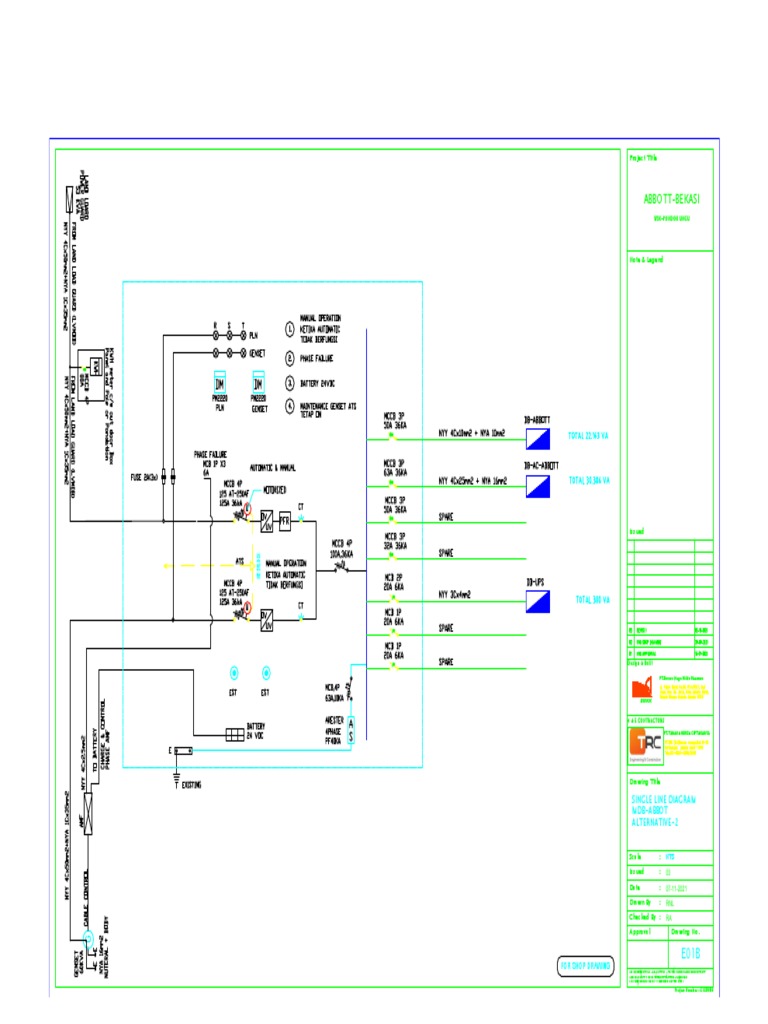E01 - Single Line Diagram Panel-Model | PDF