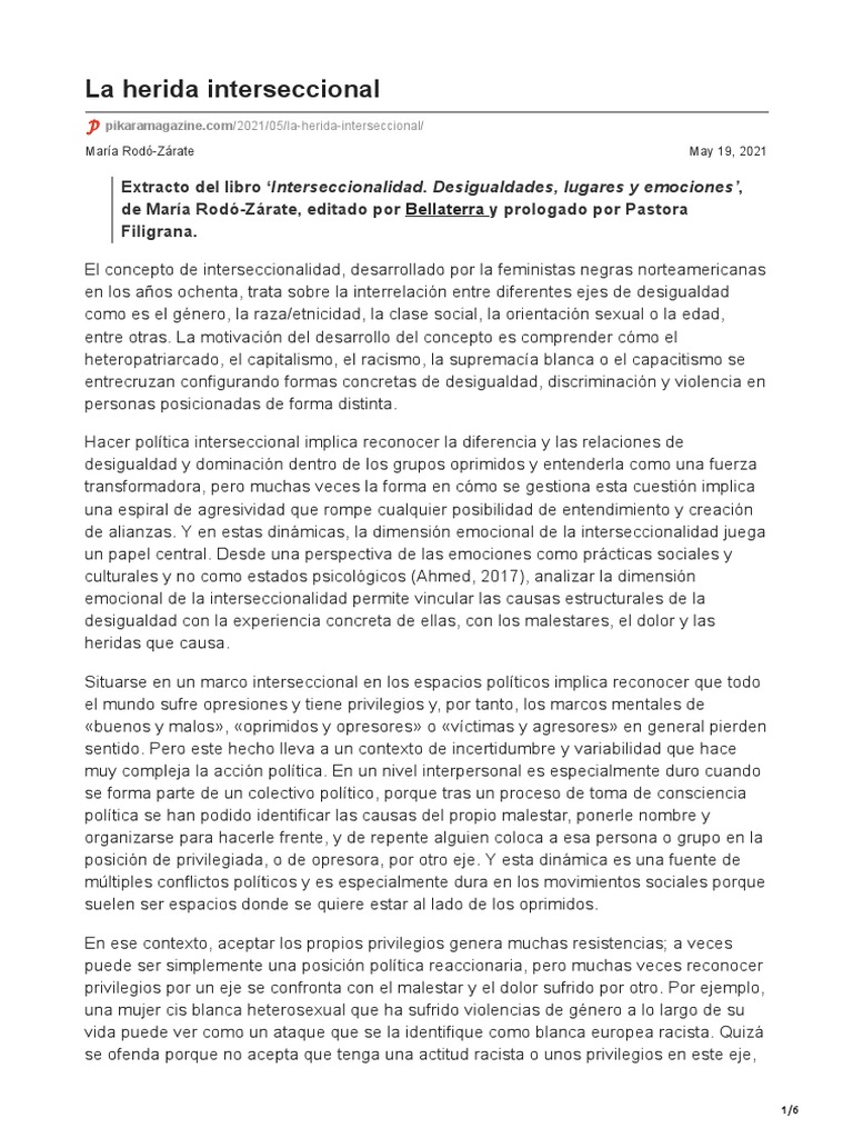 RODÓ-ZÁRATE Maria - 2021 - La Herida Interseccional - AV | PDF