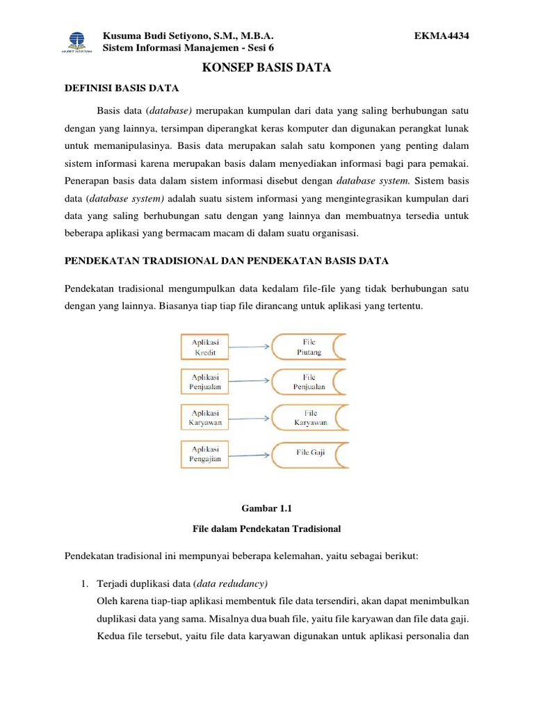 Konsep dan Tipe Basis Data dalam SIM | PDF