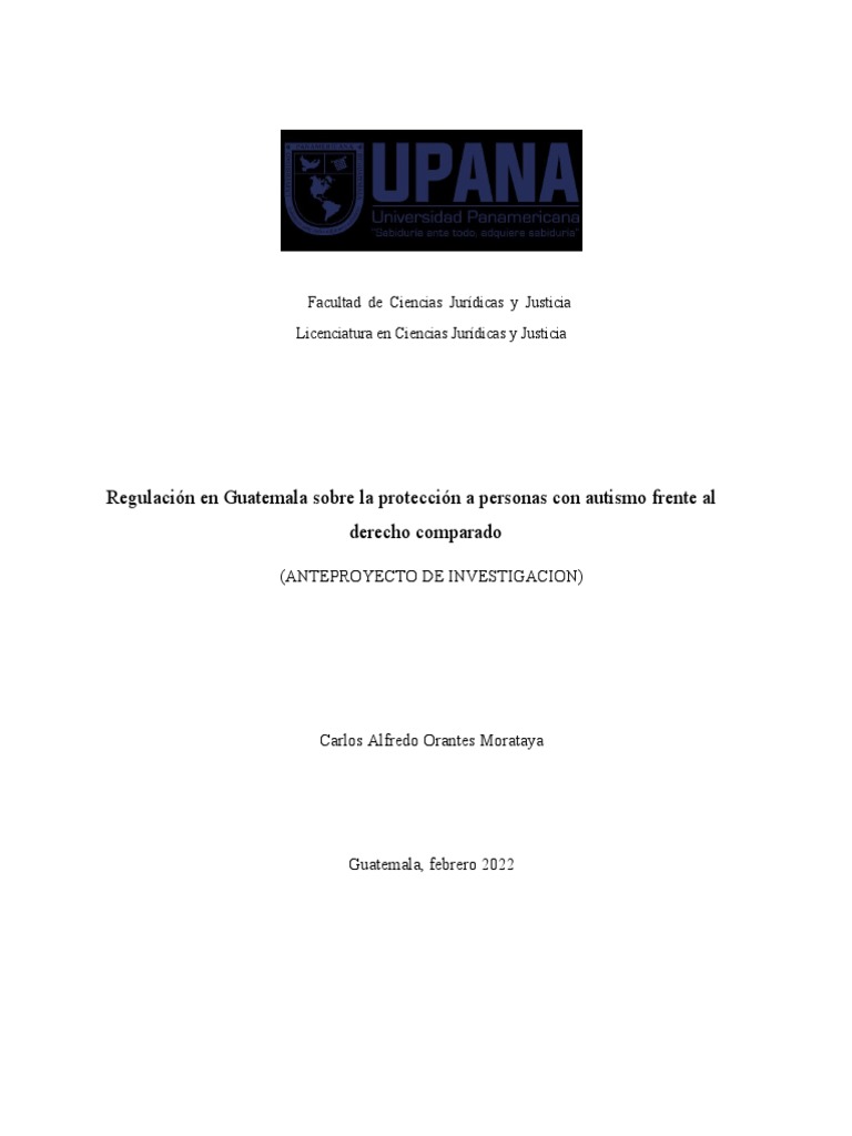 ANTEPROYECTO_CARLOS ORANTES (2) | PDF | Espectro autista | Ley comparativa