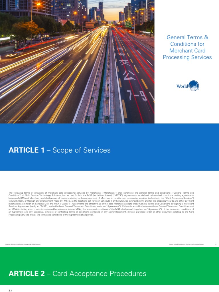 WFS Merchant Card Processing GTC | PDF | Indemnity | Sovereign Immunity
