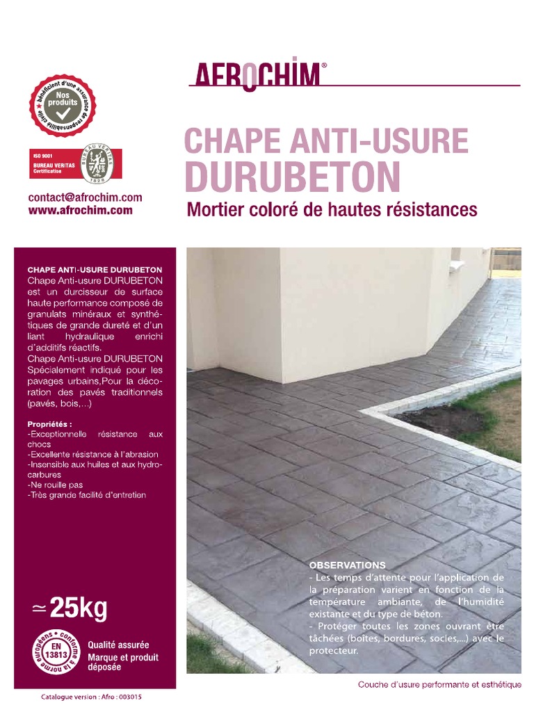 Fiche Technique Chape Anti-Usure Durubeton | PDF