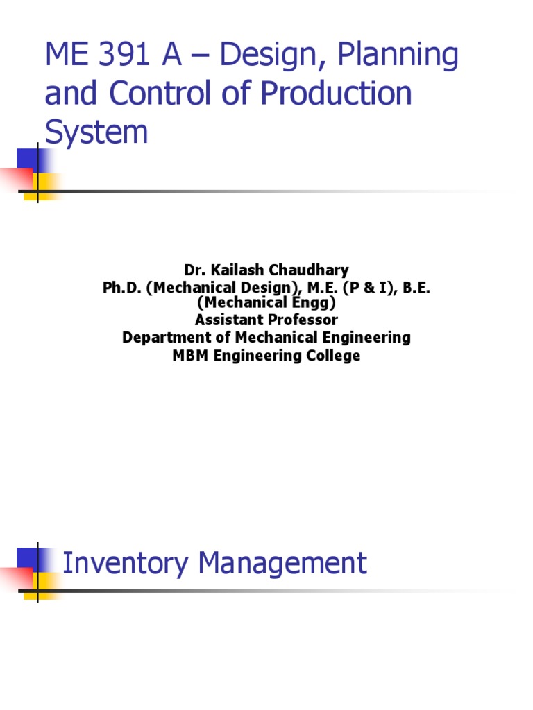 Lecture - Inventory Management | PDF | Economies | Business Process