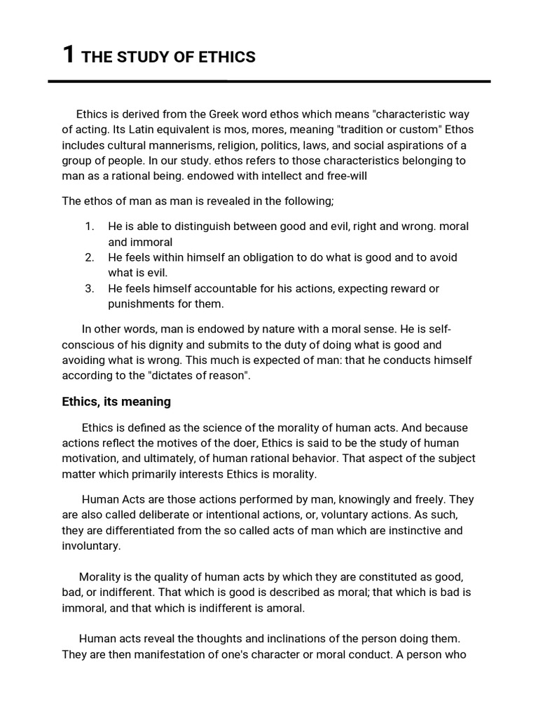 Ethics 1-9 | PDF | Morality | Reason