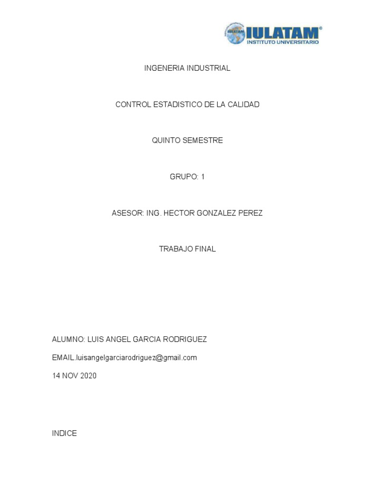 Ingeneria Industrial Calidad Pdf Calidad Comercial Estadísticas