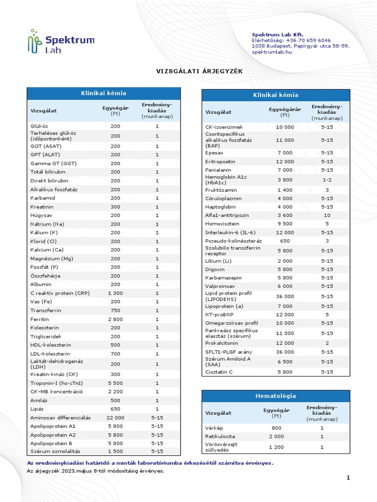 Lakossagi Arlista | PDF