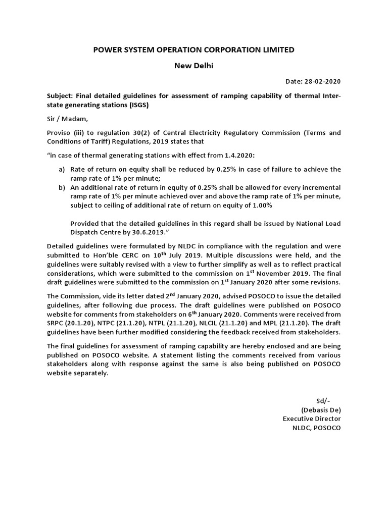 Final Guidelines For Assessment of Ramping Capability 1 | PDF ...