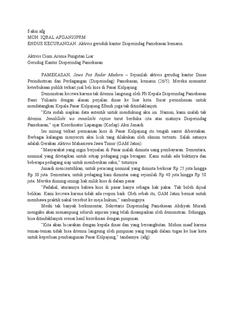 Afg-Gerudug Kantor Disperindag Pamekasan | PDF