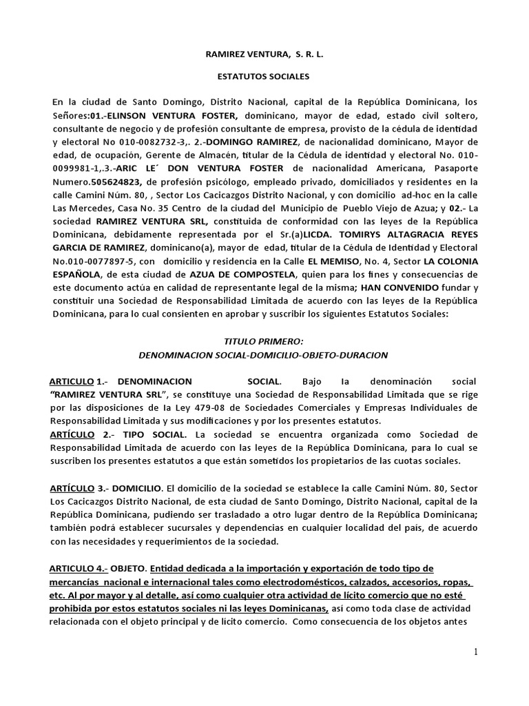 Estatutos de Compañia | PDF | Dividendo | Sociedad