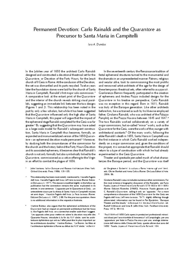 Jbayron Athanorxxix I A. Dundas. Permanent Devotion | PDF | Rome | Baroque