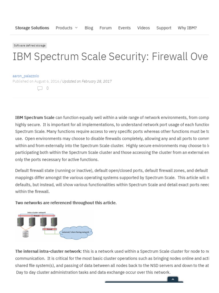 IBM Spectrum Scale Security_ Firewall Overview - Storage Solutions | PDF | Port (Computer ...