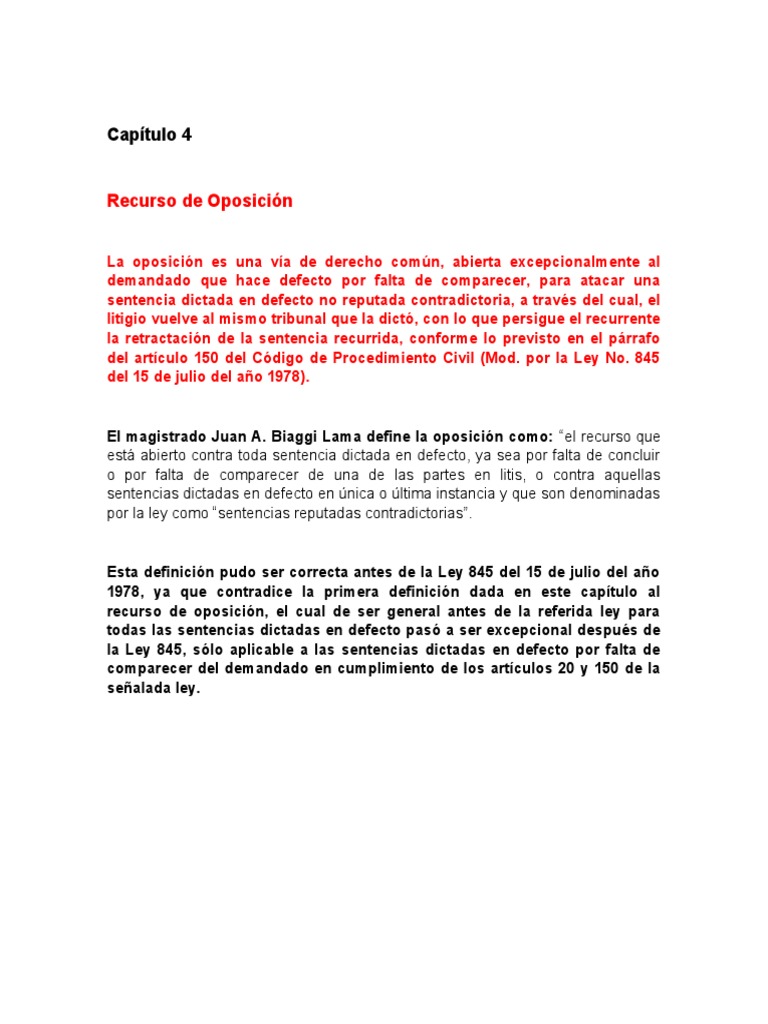 Recurso de Oposición en Sentencias | PDF | Sentencia (ley) | Apelación