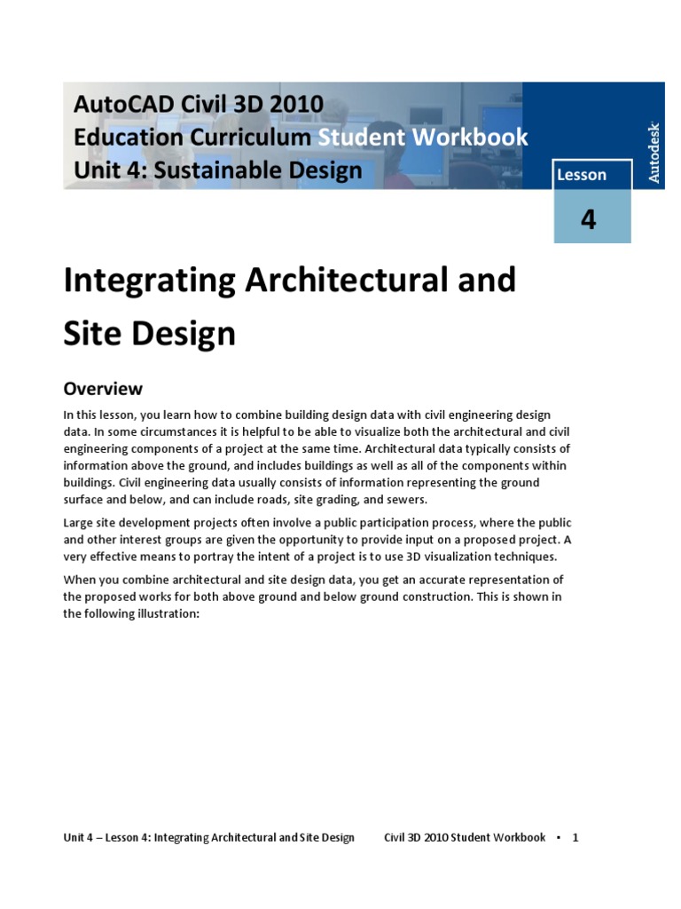 Integrating Architectural and Site Design: Autocad Civil 3D 2010 ...