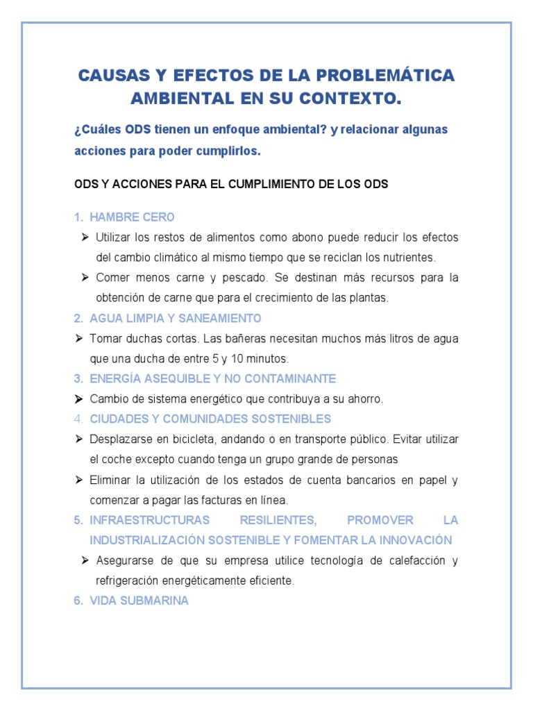 Causas y Efectos de La Problemática Ambiental en Su Contexto | PDF | Agua | Entorno natural