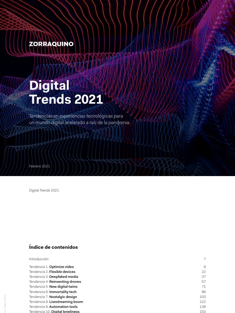 Informe Tendencias Digitales 2021 ZORRAQUINO | PDF | Podcast | Smartphone