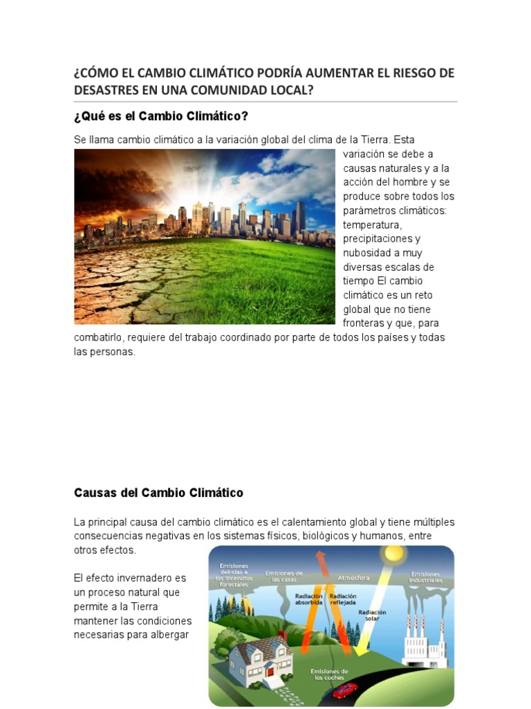 Cambio Climático y Riesgo de Desastres | PDF | Cambio climático | Clima