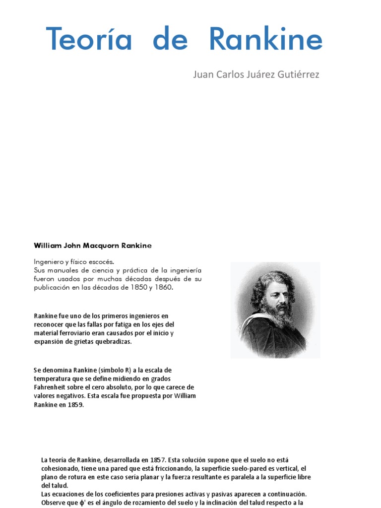 Teoria de Rankine | PDF | Física Aplicada e Interdisciplinaria ...