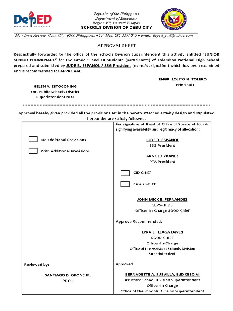 ACTIVITY DESIGN FOR JS PROM Latest | PDF