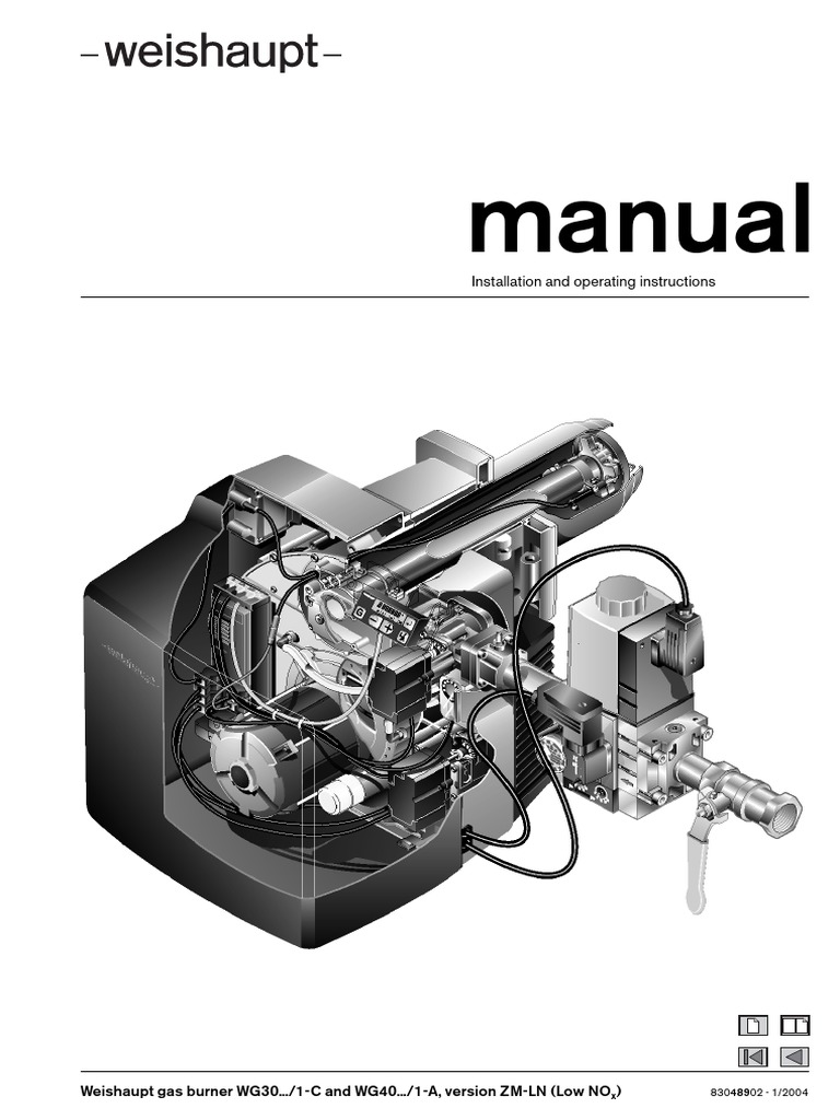 Weishaupt Gas Burner Wg30-1-C-And-Wg40-1-A - Version-Zm-Ln-Low No X Installation and Operating ...