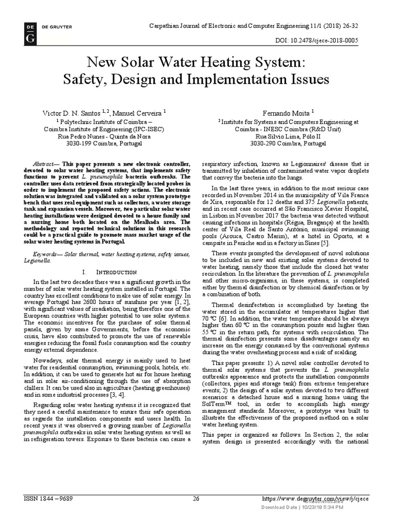 New Solar Water Heating System Safety Design and I | PDF | Water ...