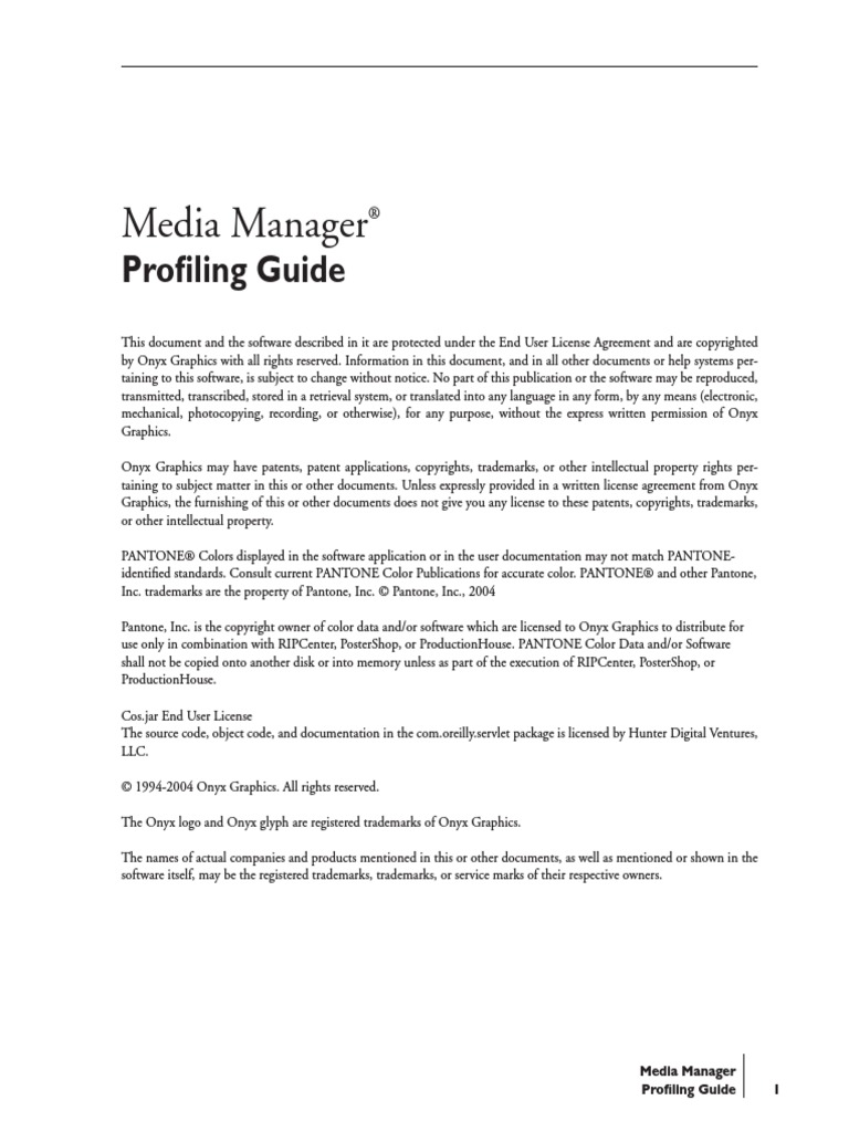 6.0 Media Manager Profiling Guide 2004 | PDF