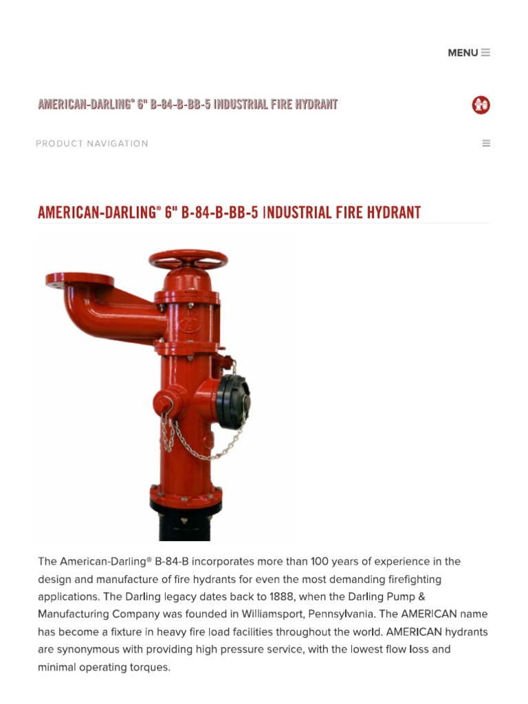American-Darling® 6 - B-84-B-BB-5 Industrial Fire Hydrant - American | PDF