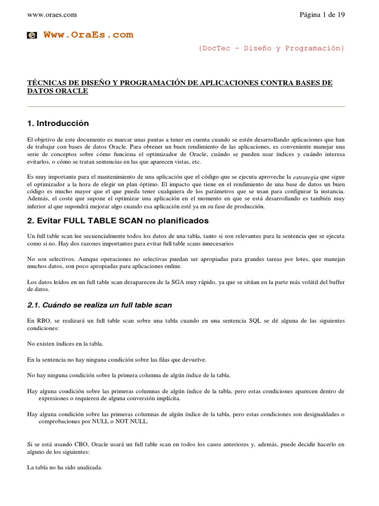 Tecnicas De Diseno Y Programacion De Aplicaciones Contra Bases De Datos Oracle Pdf Sql Pl