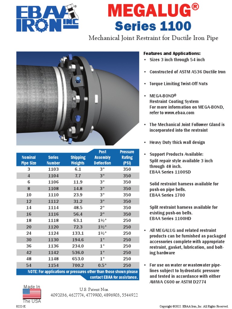 Mega Lug - MJ Restraint | PDF | Pipe (Fluid Conveyance) | Mechanical ...