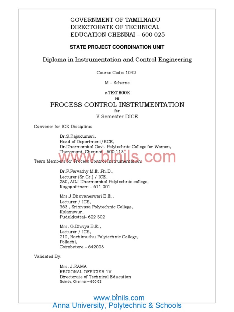 Process Control Instrumentation Polytechnic Books PDF Download | PDF | Control Theory | Process ...