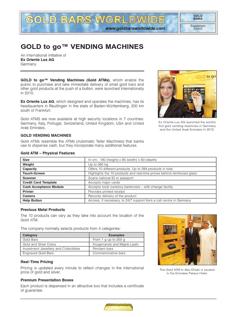 RT 8 Gold Vending Machines | PDF | Automated Teller Machine | United ...