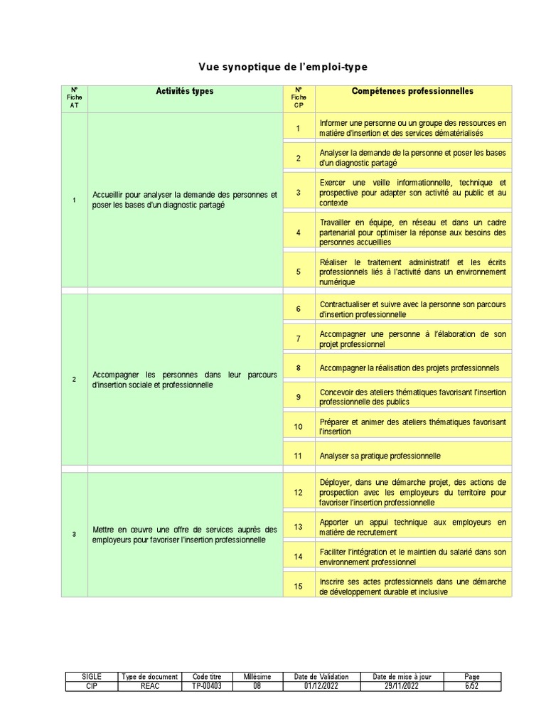 Vue synoptique des compétences CIP | PDF | Ordinateurs