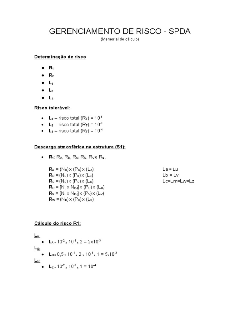 Memorial de Cálculo SPDA (Posto de Gasolina) | PDF