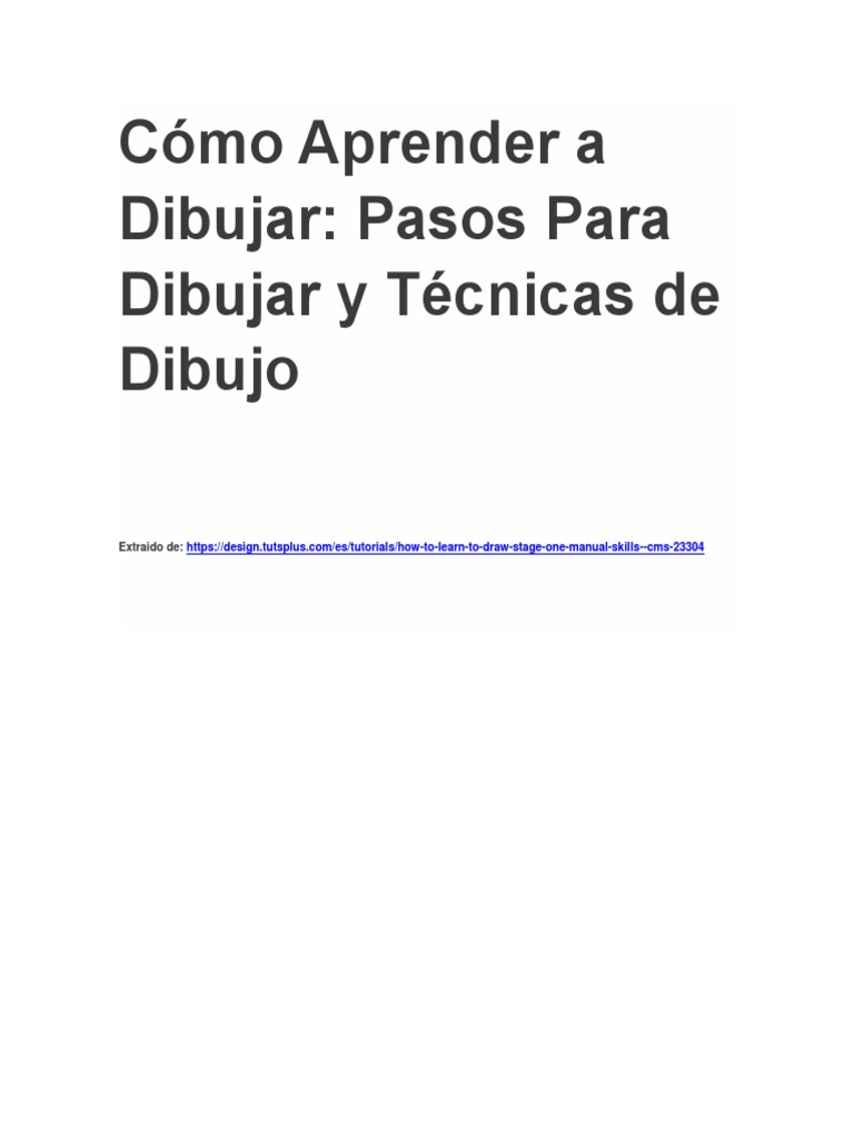 Guía para Aprender a Dibujar Desde Cero | PDF | Dibujo