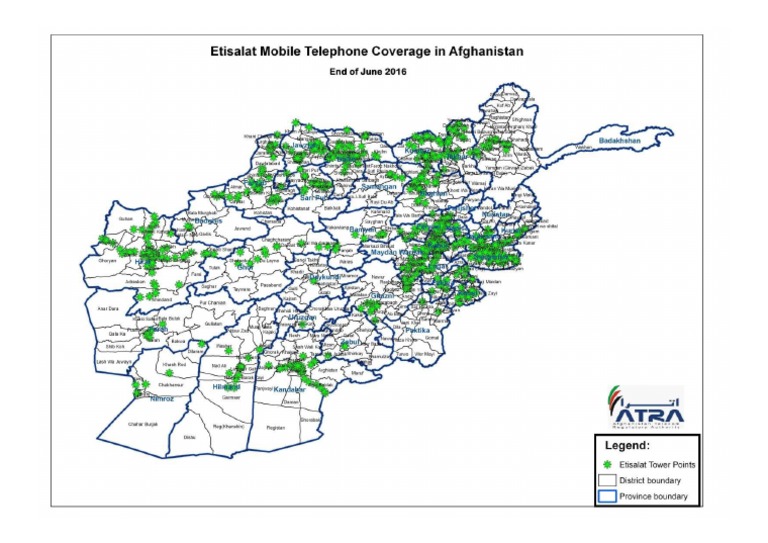 Etisalat Afghanistan Coverage Map 2016 | PDF