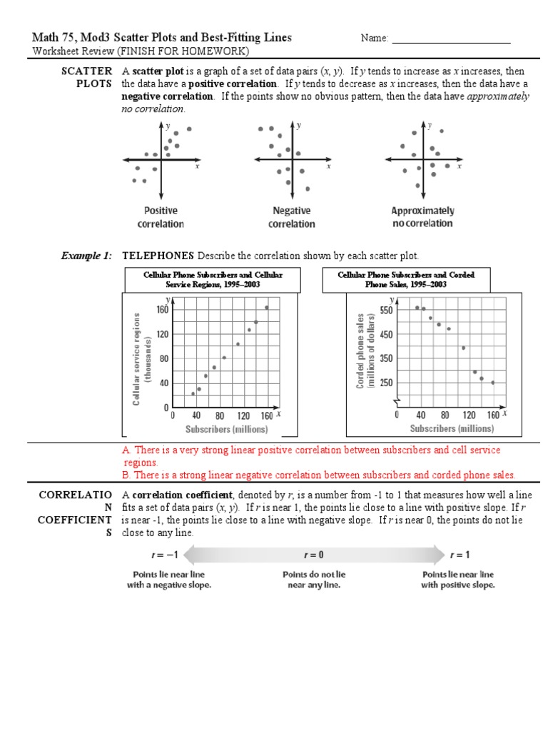 Mod 3 Worksheet Review 14KEY | PDF | Coefficient Of Determination ...