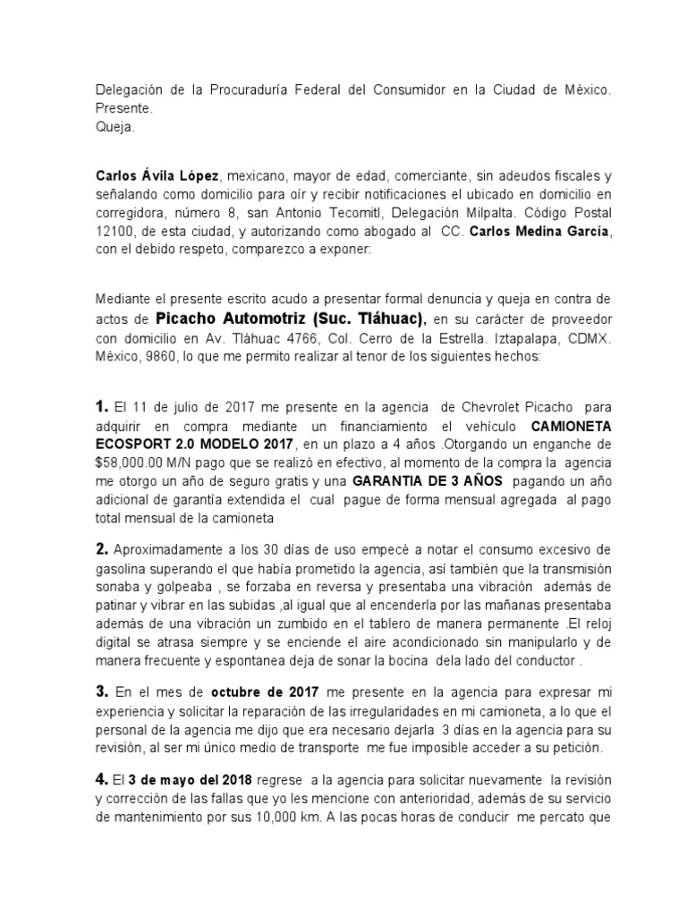 Queja Profeco | PDF