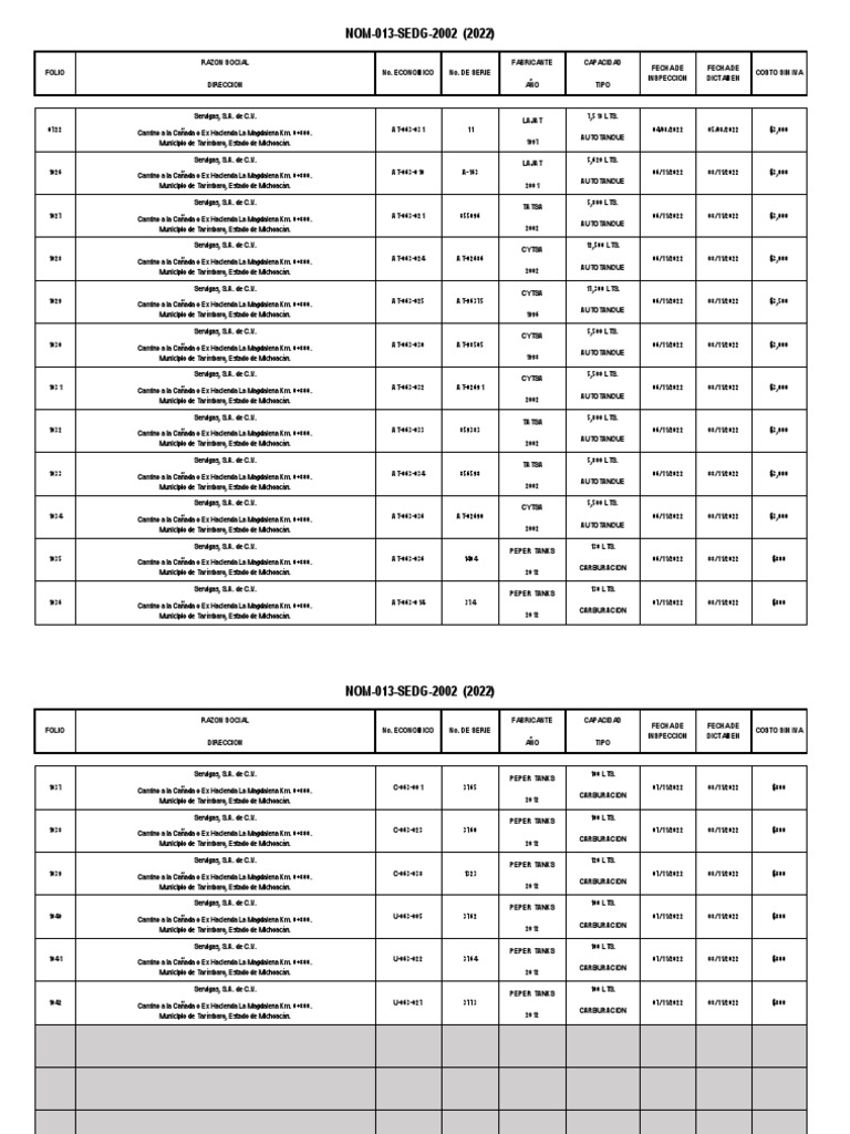 Servigas Tarímbaro 2022 | PDF