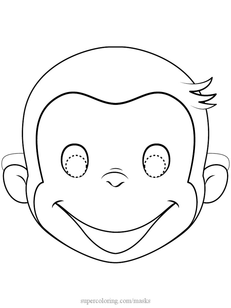 Curious George Mask Outline Paper Craft | PDF