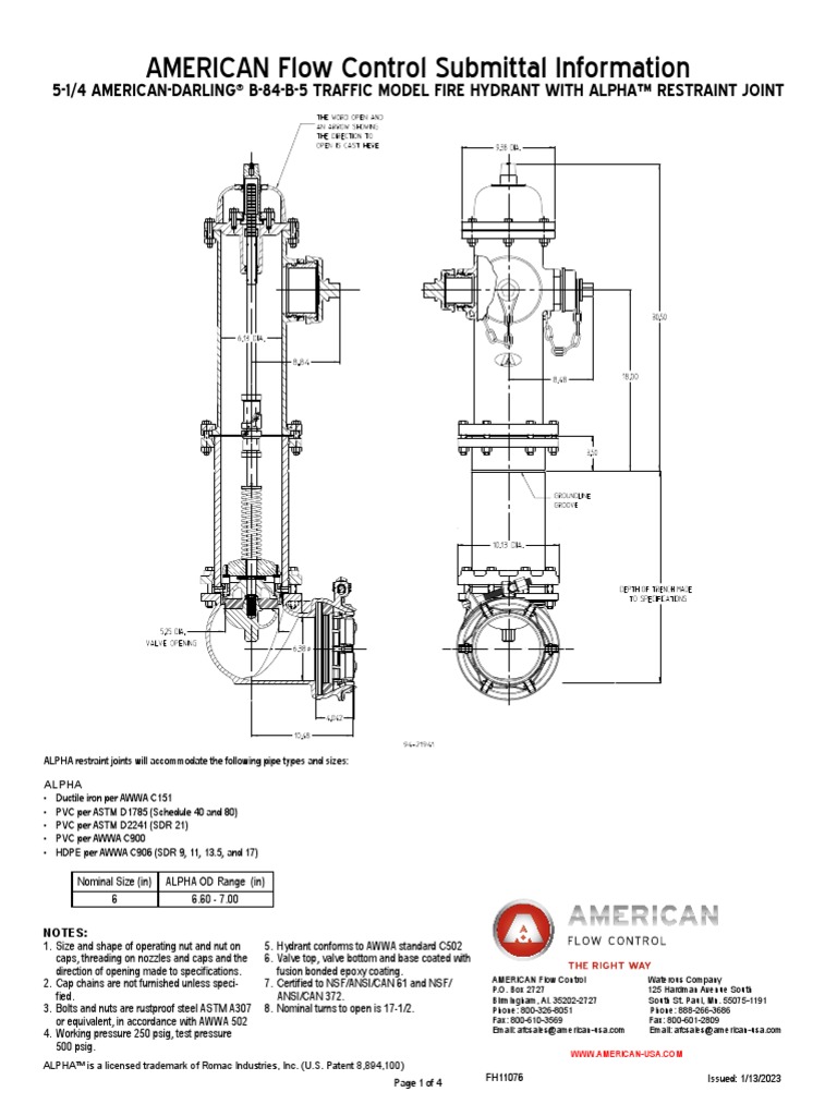 h525-b84b Hydrant With Alpha Base | PDF | Screw | Steel