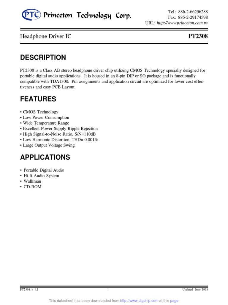 PT2308S | PDF | Electrical Engineering | Electronics