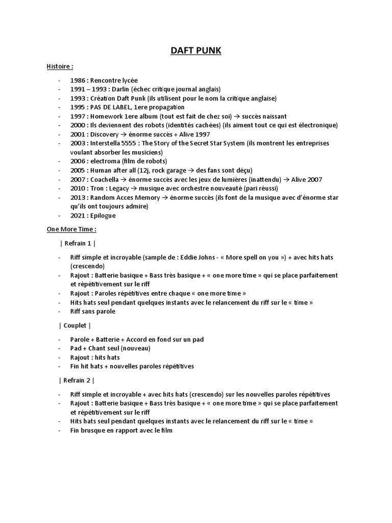 Plan Daft Punk | PDF