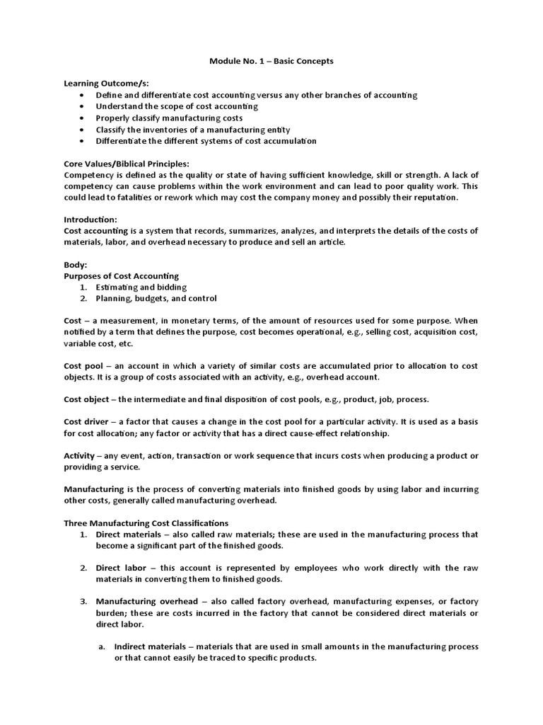 Module No 1 - Basic Concepts | PDF